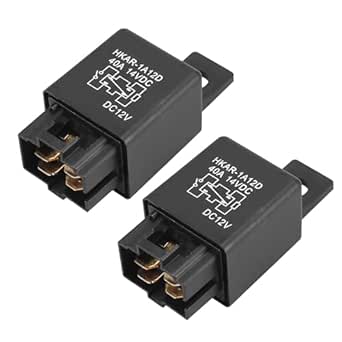 Unifizz 2 Pcs 4 Pin DC 12V 40A Relay, Manual Operation, Automotive ...