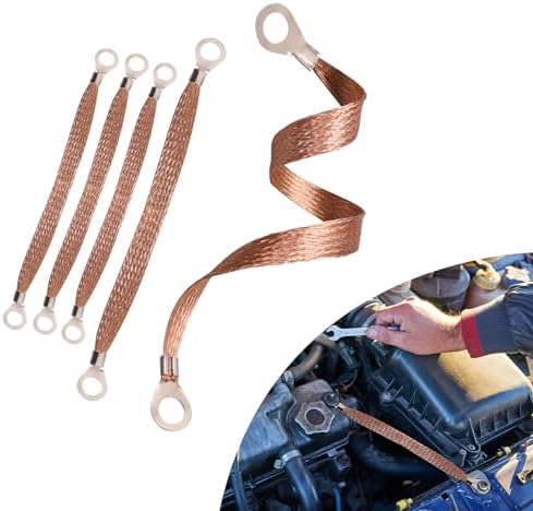 Amazon.com: Bestmoy Car Ground Strap, Copper Braided Cable, Engine ...
