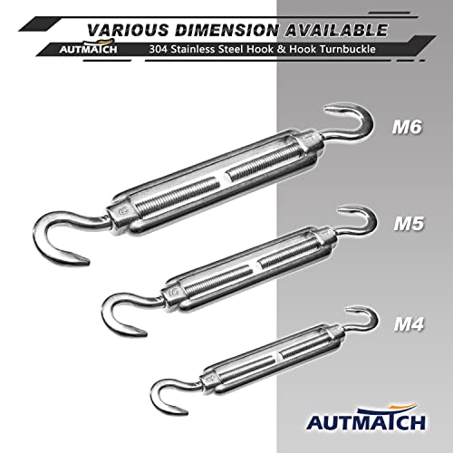 Snapklik.com : M6 Turnbuckle Hook And Hook, Turnbuckle 304 Stainless ...