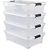 Amazon.com: Dehouse 25 L Plastic Flat Storage Bins Under Bed with Lids ...
