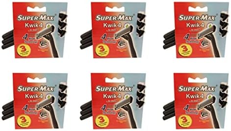 Amazon.com: Super Max Kwik 4 Razor Blades For man. 3 Disposable razors ...