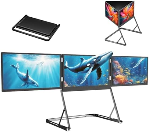 3 Screen Monitor with 1080p FHD IPS Display, 15.6” Portable Triple ...