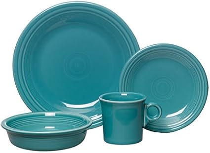 Amazon.com | Fiesta 4-Piece Place Setting, Turquoise: Dinnerware Sets