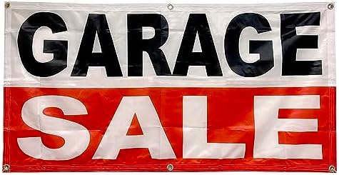 Amazon.com: 4 Less Co 2x4 Feet GARAGE SALE Banner Sign Fabric Polyester ...