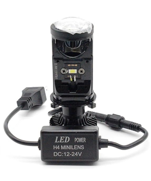 Speed Auto 1 Pcs H4 Mini Led Lense Projector Bike Headlight Light 90 ...