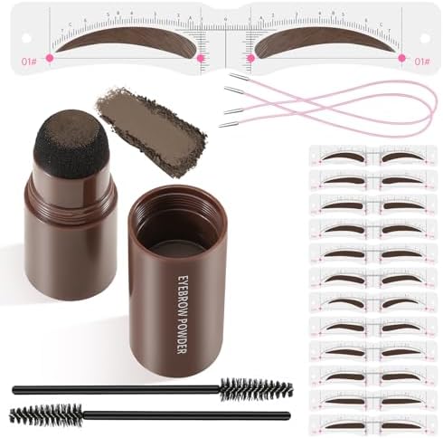 Amazon.com : GEUUFEA Eyebrow Stamp Stencil Kit, Waterproof 1 Step Brow Stamp Kit, Shaping Brow ...