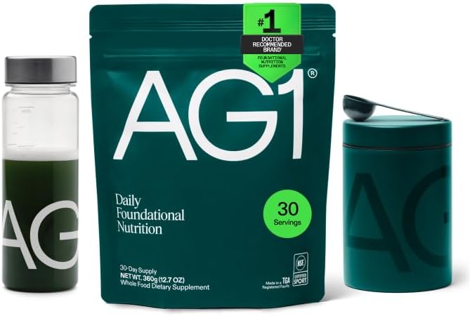 Amazon.com: AG1 Greens Powder Supplement Bundle w/Stainless Steel ...