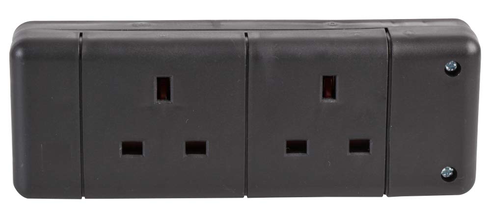 PRO ELEC PELB1728 2 Gang Extension Socket, Black : Amazon.co.uk: DIY ...
