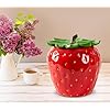 Amazon.com: dgudgu Strawberry Candy Jar With Lid Red Candy Container ...