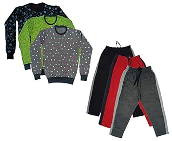 Buy KAYU Kid's Unisex Fleece Printed Sweatshirts and Solid Track Pants ...