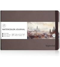 Amazon.com : Lightwish Watercolor Journal, 100% Cotton Cold Press ...