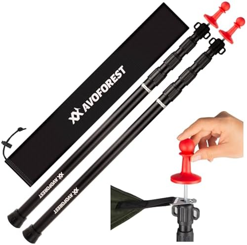 Amazon.com: Tarp Poles Heavy Duty Adjustable, AVOFOREST Aviation ...