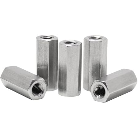 Amazon.com: WAAZI Connection nut 5 pcs M10*1.25 Fine Thread Hex Rod ...