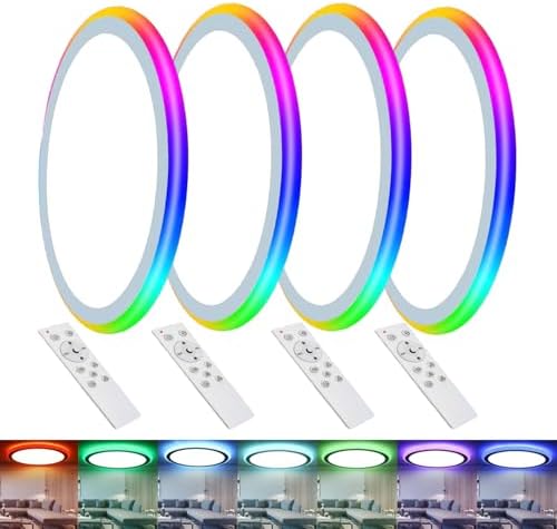 4Pack 13Inch Magic RGB Flush Mount Led Ceiling Light,34W 3400LM ...