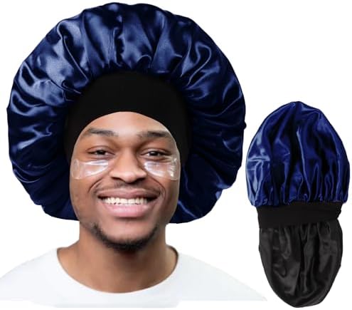 Amazon.com: Bonnet for Men,Hair Bonnet for Sleeping,Double Layer Satin ...