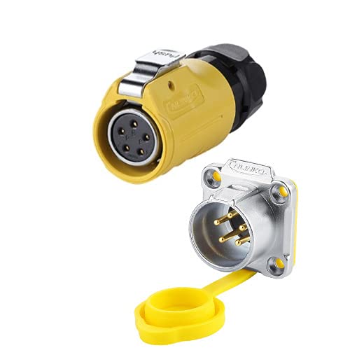 Amazon.com: CNLINKO 5 Pin Power Industrial Circular Connector, Female ...