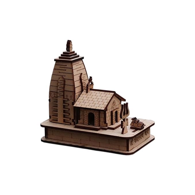 Kedarnath Temple in Wood Color 3D Model Mandir Statue | Temple ...