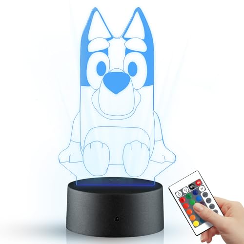 TENVAVA Bluey Night Light Gifts Bluey 3D Led Table Lamp 16 Color Change ...