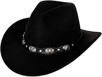 Cowboy Hat for Women and Men Classic Wide Brim Belt Buckle Cowgirl Hat Outdoor Western Jazz Hats ...