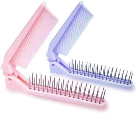Amazon.com : RHOS 2 Piece Folding Hair Combs,Portable Travel Folding ...
