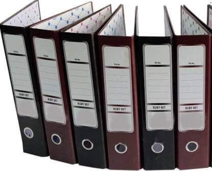 Neel Arch File Cardboard Rexine PVC Box Files A4 (Pack of 20, Black ...