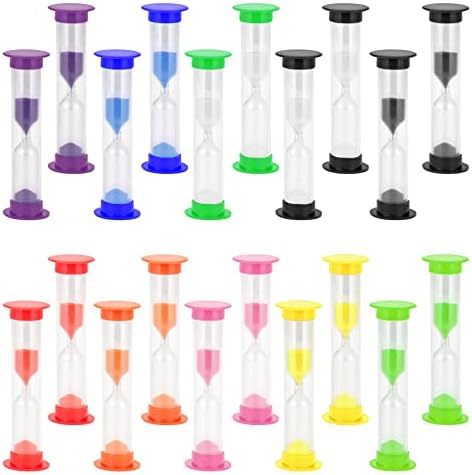 JAPCHET 20 PCS 3 Minutes Hourglass Sand Timer, 10 Colors Sandglass ...