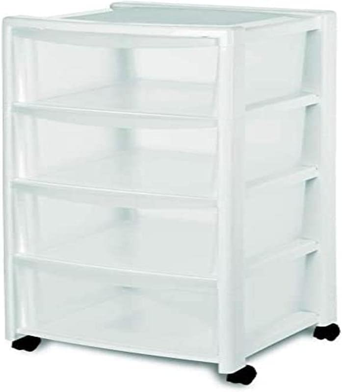 Amazon.com: Stefanplast "Libera 4 Drawers High Storage Unit, White, 40 ...
