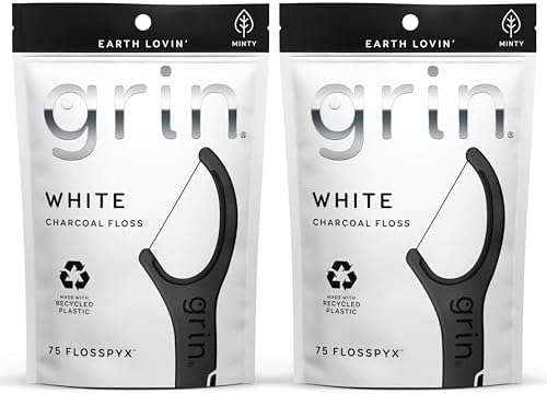 Amazon.com : GRIN White Charcoal Infused Flosspyx, 75 Count, Dental ...