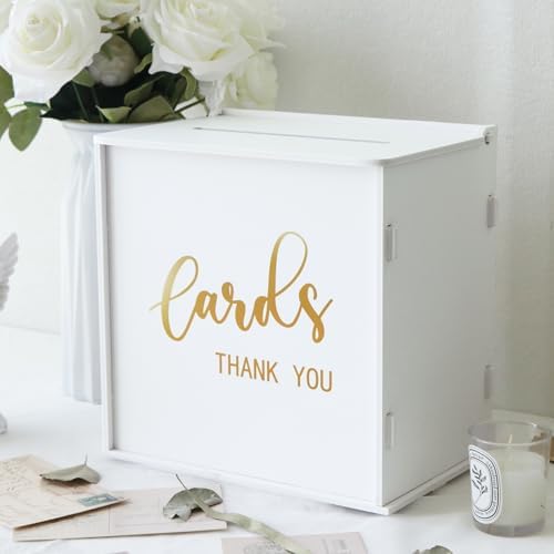 Amazon.com: CYAOOI White Wedding Card Box with Slot, PVC Gift Card Box ...