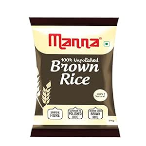 Manna Brown Rice 5kg (Unpolished) |100% Natural | Naturally Low GI ...