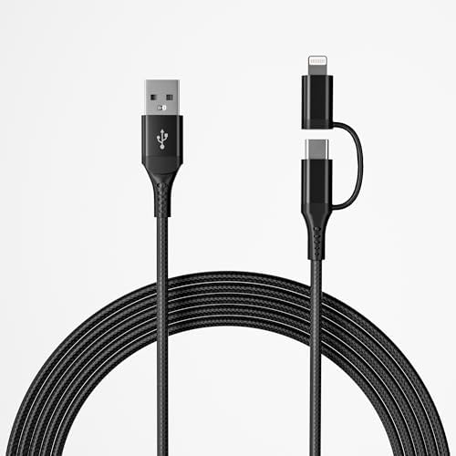 Amazon.com: Apple Lightning & USB-c 2-in-1 Charging Cable (4 Feet), USB ...