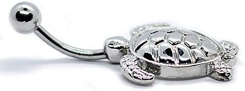 Amazon.com: Pierce2GO Sea Turtle Belly Button Ring - 14G Surgical Steel ...