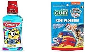 Colgate Plax Kids Minions 250ml + Gum Flossers Paw Patrol 40pz : Amazon ...