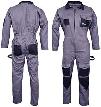 NORMAN Grey Men's Coveralls Boiler Suit Overalls For Warehouse ...
