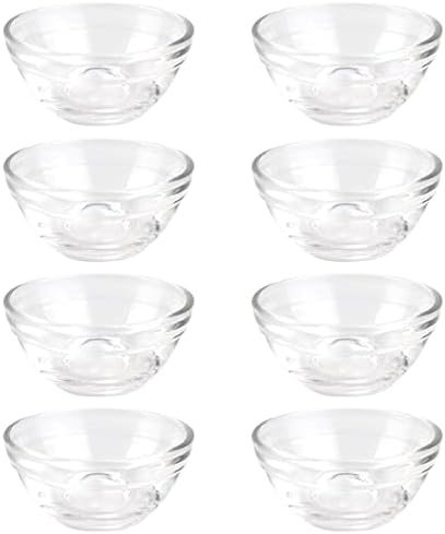 LNQ LUNIQI Set of 8 Mini Glass Bowls, 2.3 Inch Stackable Food Prep ...