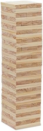 Relaxdays XXL Wooden Wobble Tower, 300 Wooden Blocks, H x W x D: 49 x ...