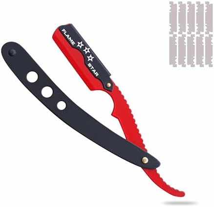 Amazon.com: Black Red Barber Staright Edge Salon Hair Cut Razor 100% ...
