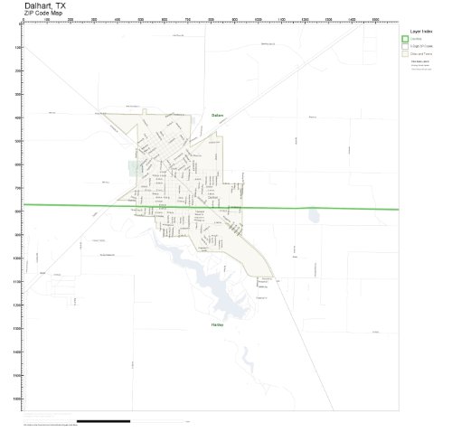 ZIP Code Wall Map of Dalhart, TX ZIP Code Map Not Laminated: Amazon.com ...