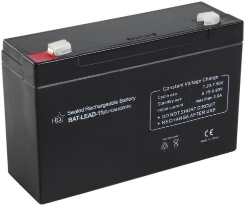 HQ 6V 10Ah Universal Sealed Rechargeable Lead Acid Battery: Amazon.co ...