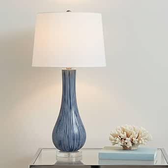 360 Lighting Shannon 30 1/2" High Blue Stripe Ceramic Gourd Table Lamp ...