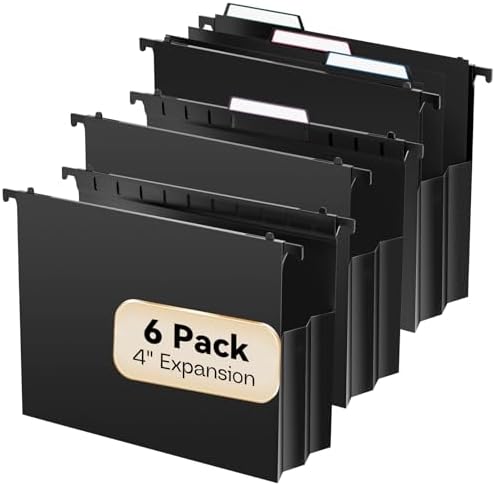 Amazon.com : Nordun Plastic Extra Capacity Hanging File Folders,6 Pack ...