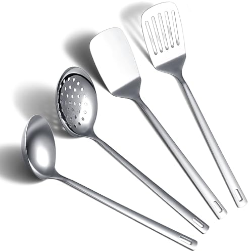 ReaNea Stainless Steel Kitchen Utensils Set 4 Pieces, Cooking Utensil ...