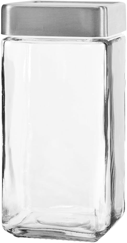 Amazon.com: Anchor Stackable 2 Qt Jar w/Brushed Aluminum Lid: Home ...