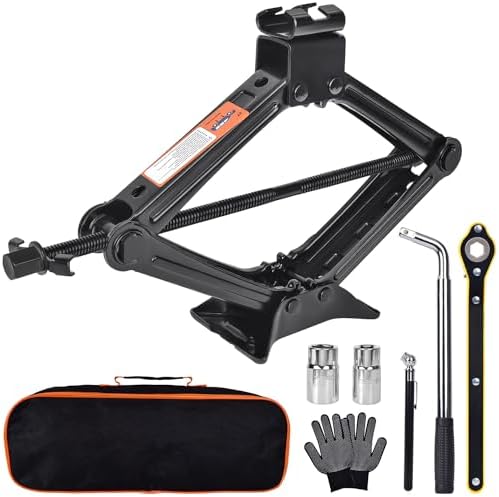 Amazon.com: BullsArmor Scissor Jack Kit - 2 Ton (4,400 lbs) - Extra ...