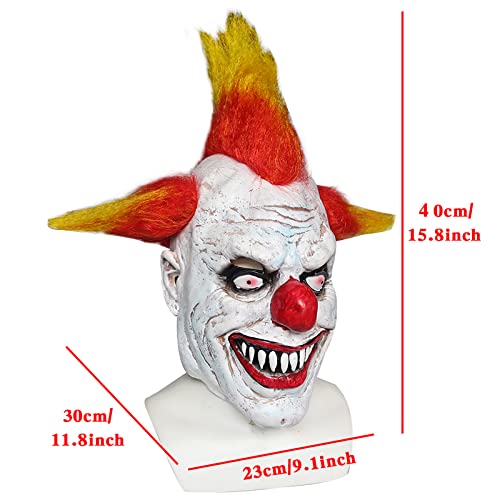 SINSEN Scary Clown Mask Halloween Killer Joker Full Head Mask Horror ...