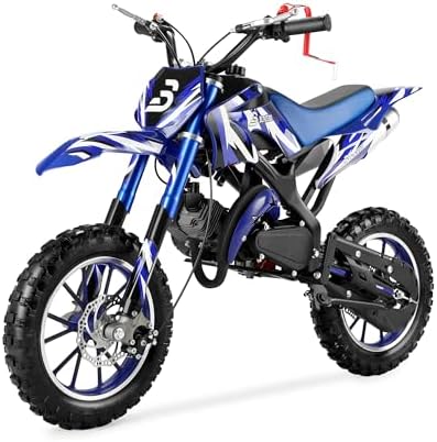 Amazon.com: 50cc Dirt Bike, 2-Stroke Gas Dirt bike for Kids 8-14 with ...
