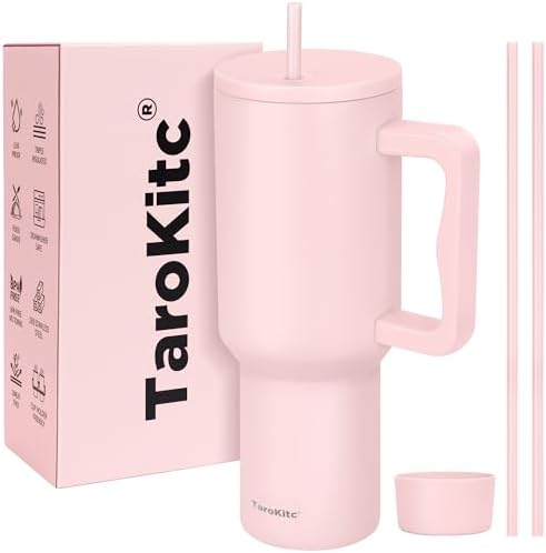 40 oz Tumbler With Handle and Straw Lid Stainless Steel Insulated ...