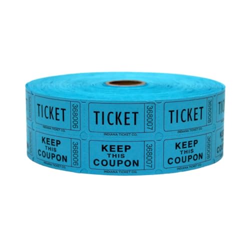 Snapklik.com : INDIANA TICKET CO 2,000 Blue Raffle Tickets Double Roll ...