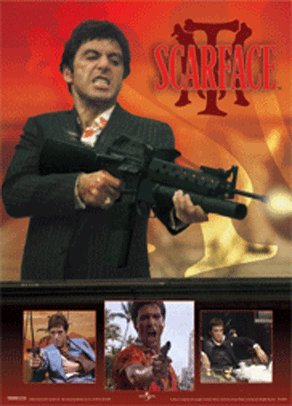 Scarface Movie (Al Pacino with Machine Gun) 3D Poster : Amazon.in: Home ...