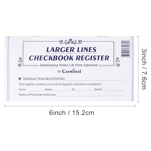 Snapklik.com : Larger Lines 20 Pack Checkbook Register, Check Registers ...